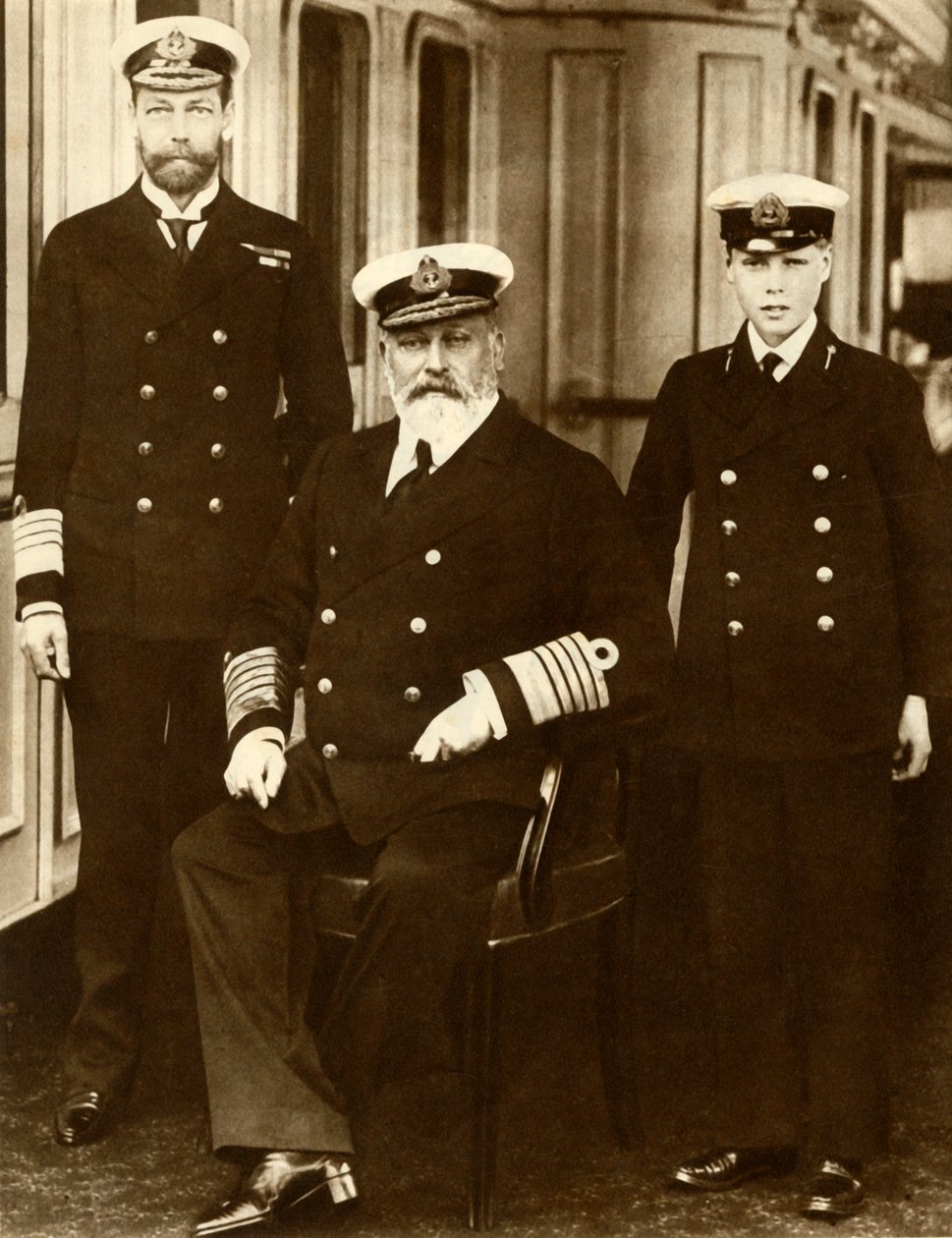 King Edward VII with his son George, Prince of Wales, and grandson ...