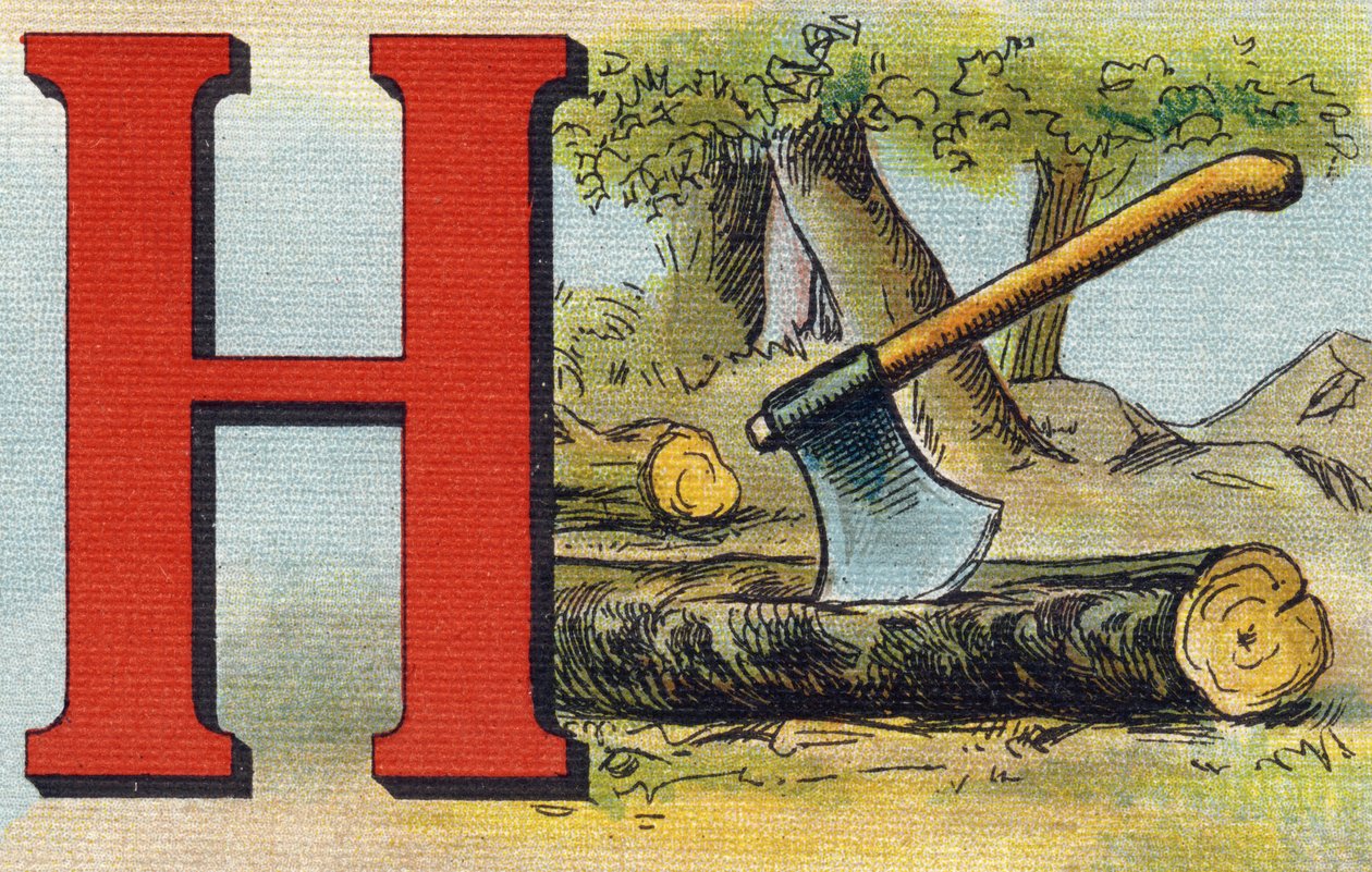 Letter H: Axe by Unbekannt: Highest-quality art reproduction
