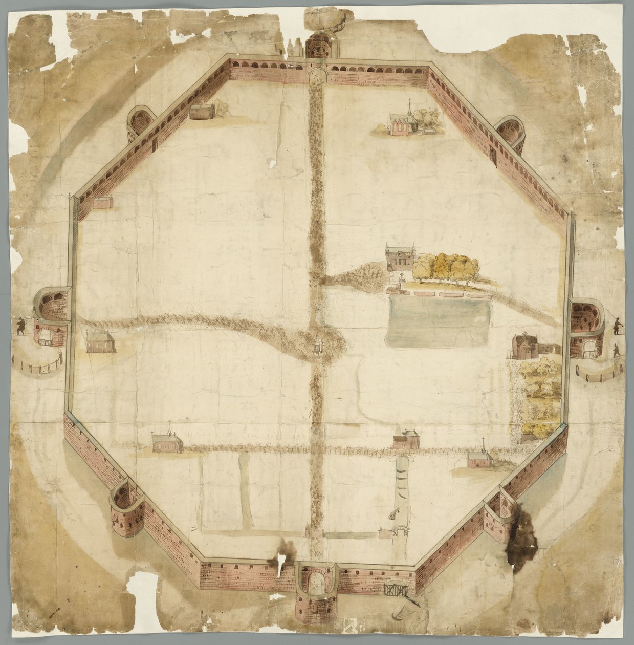 Map from 1530 Showing the Planned but Never Executed Walls of The Hague ...