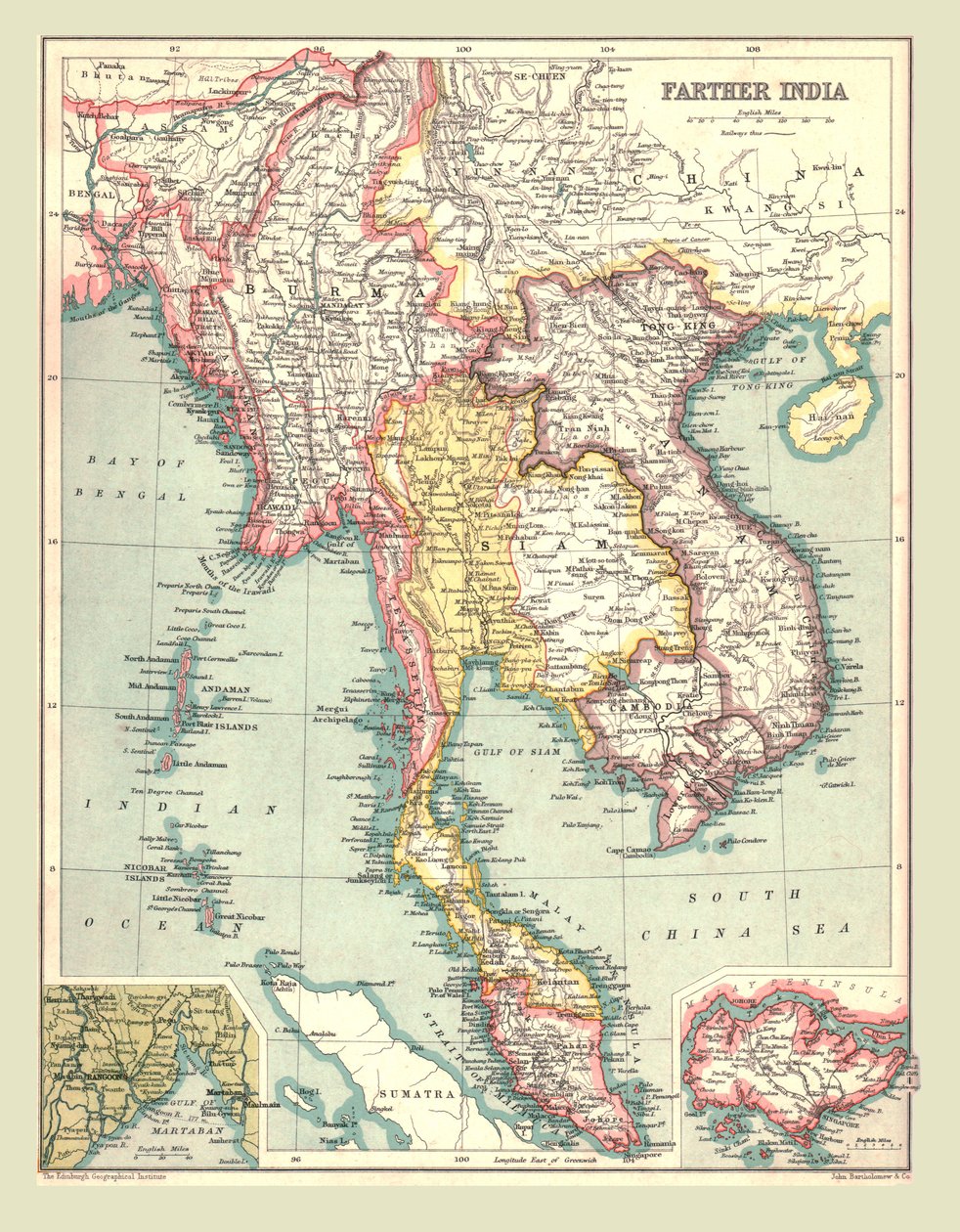 Map of Farther India by Unbekannt: Premium art reproduction
