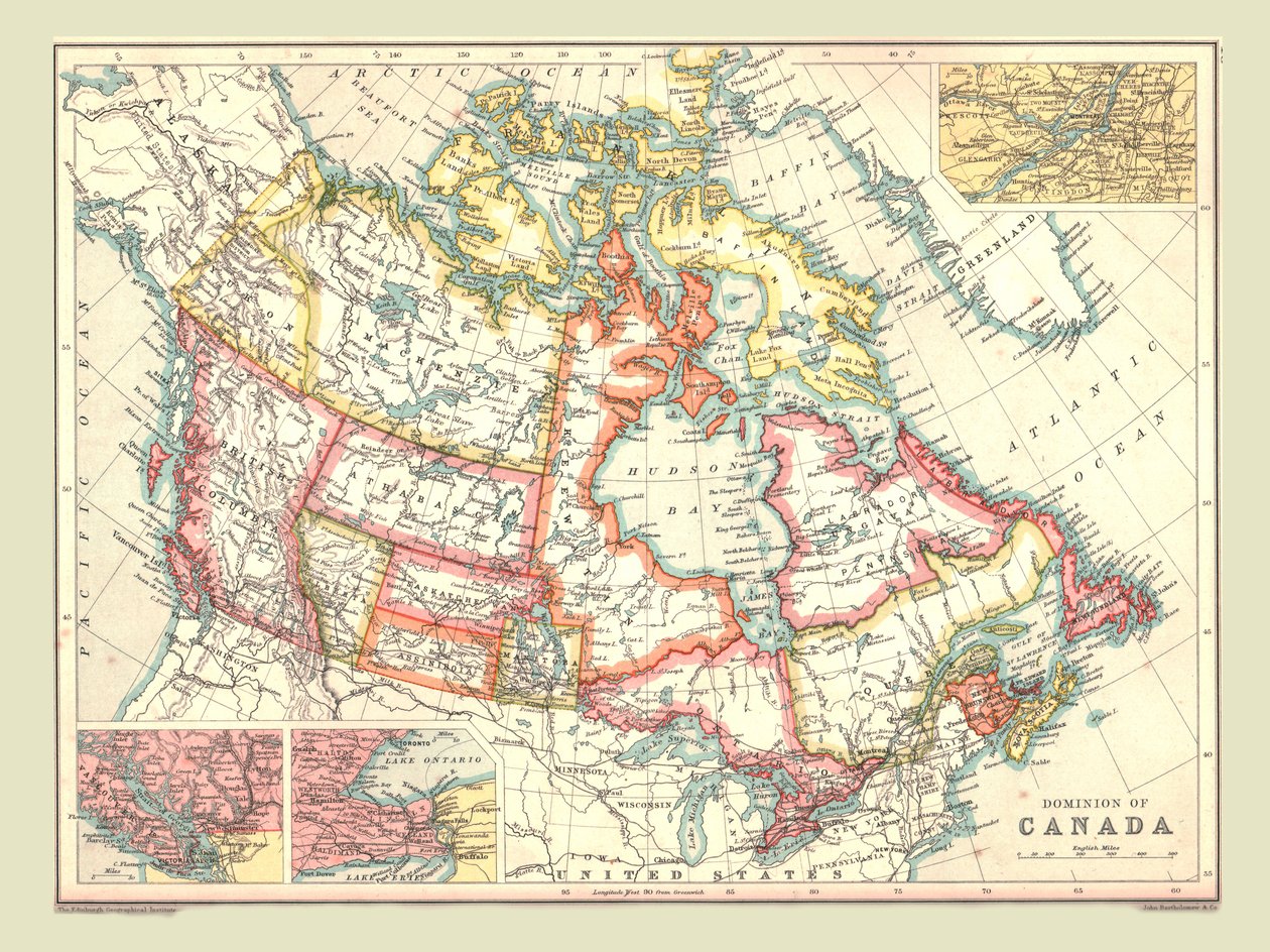 Map of the Dominion of Canada by Unbekannt: Fine art print