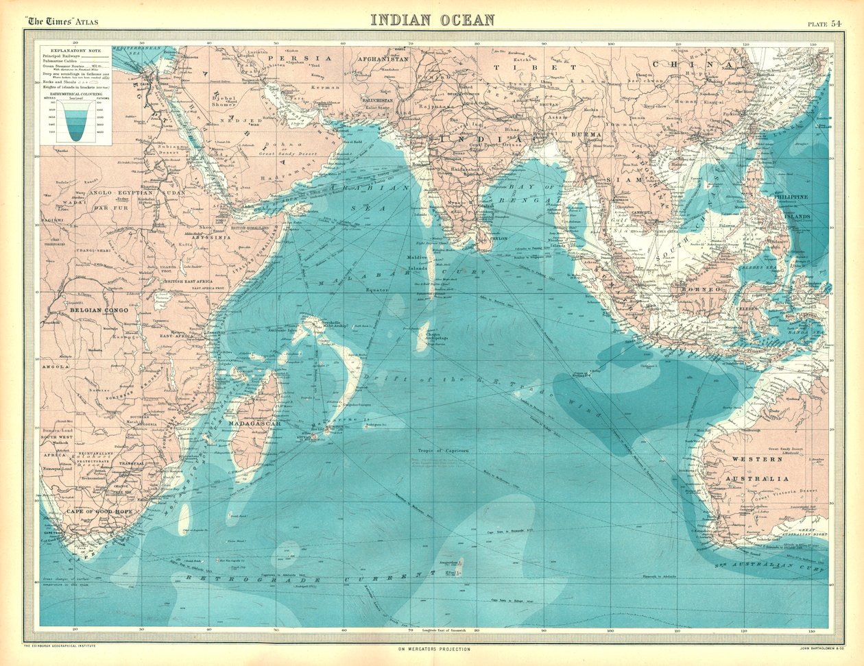 Indian Ocean Chart Maritime Boundaries Of The Indian Ocean Wall Map By