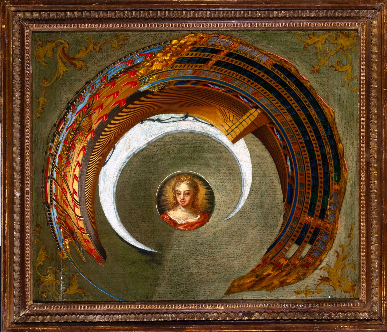 Optical Illusions Anamorphic Painting of a Ship, c.1744-1774