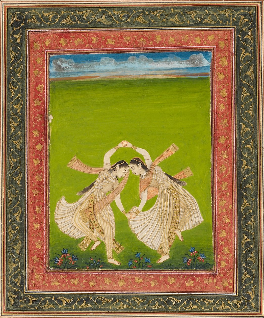 Pair of girls playing phugadi by Unbekannt: Fine art print