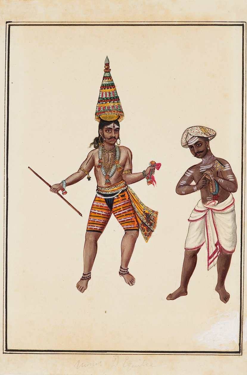 Pair of Male Temple Dancers by Unbekannt: Fine art print