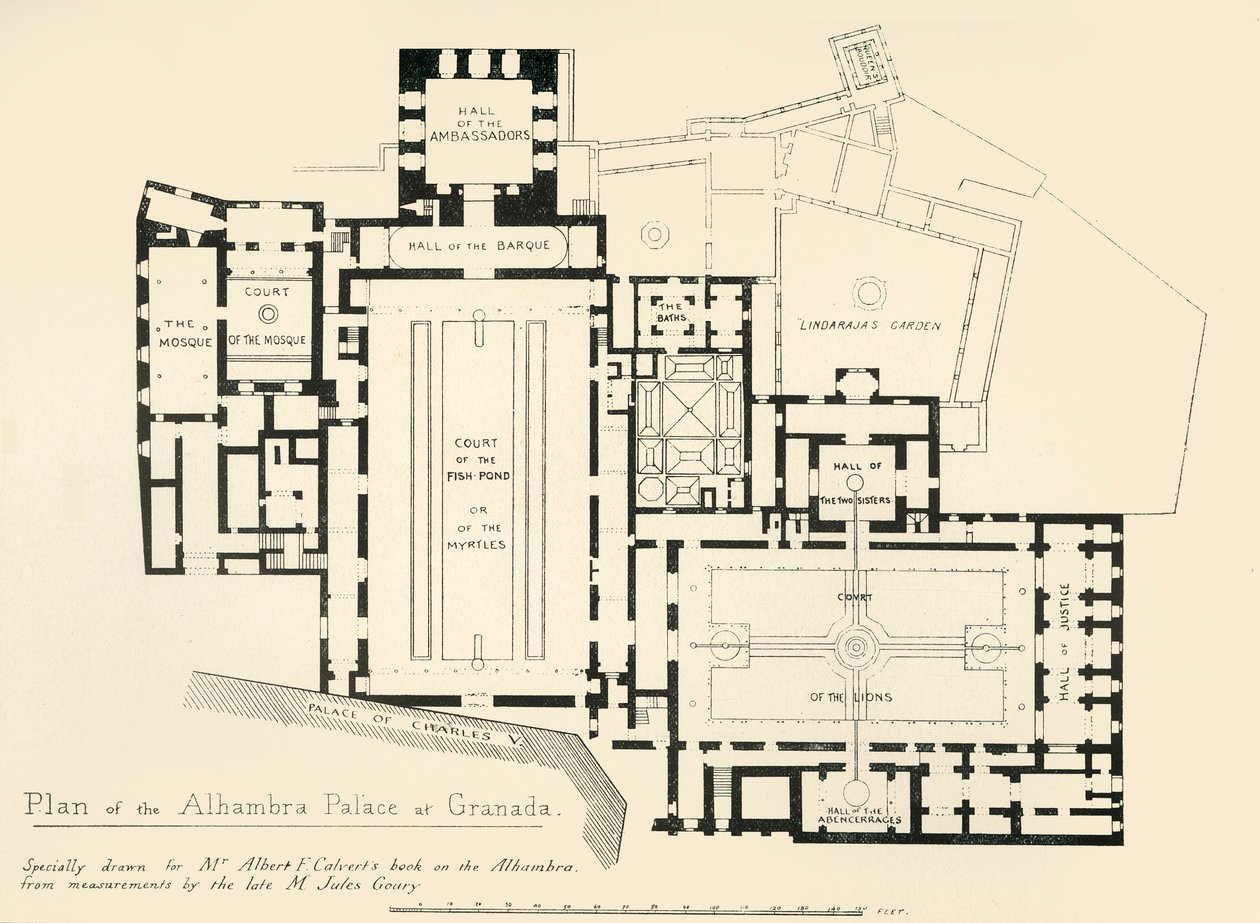 Plan of the Alhambra Palace at Granada by Unbekannt