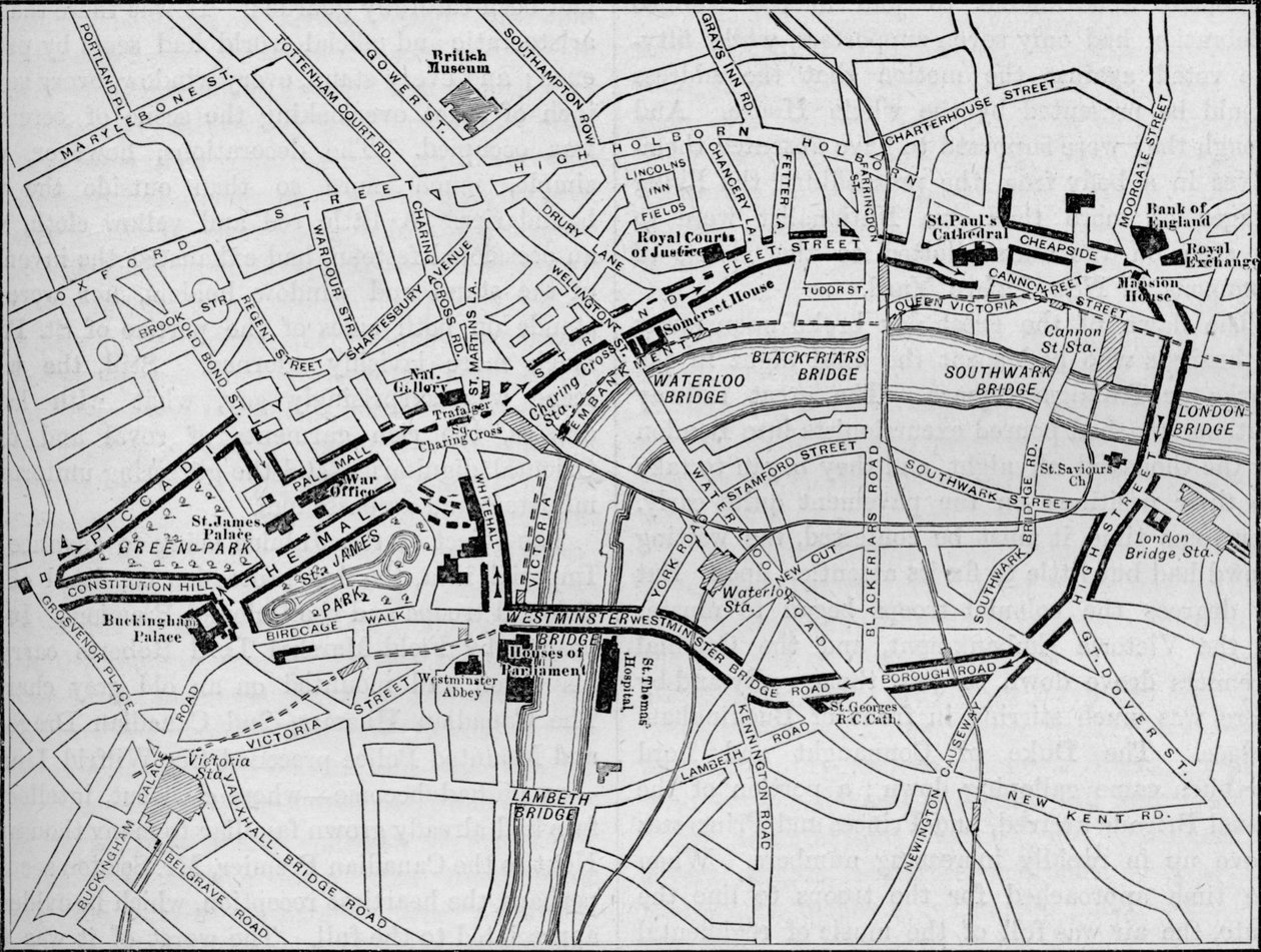 Plan of the route of the Queen's procession on Diamond Jubilee Day, London