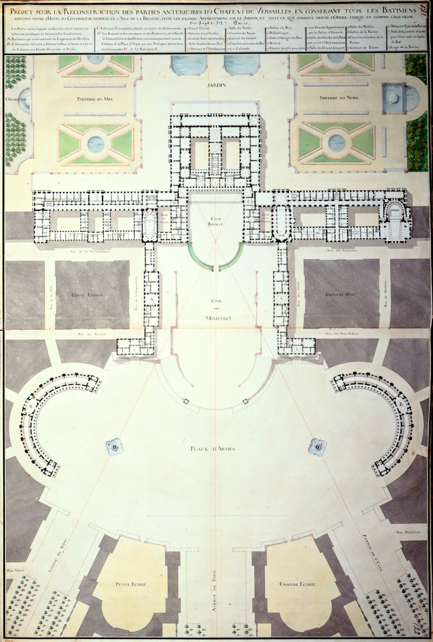 Plans for the Transformation of Versailles, France