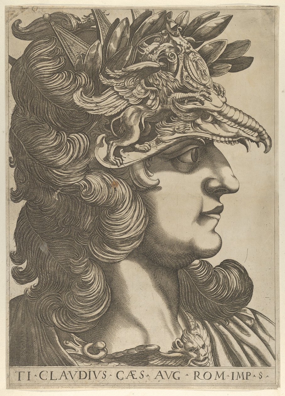 Plate 5: Tiberius Claudius in profile to the right, from 'The Twelve ...