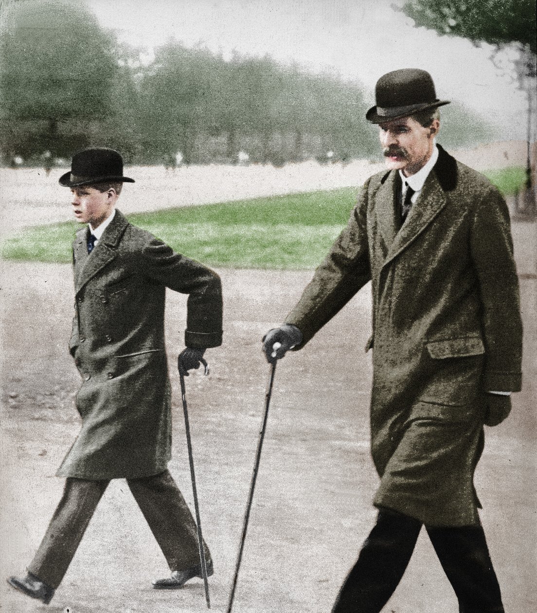 Prince Edward Walking with Mr. HP Hansell, His Tutor, at Auteuil ...