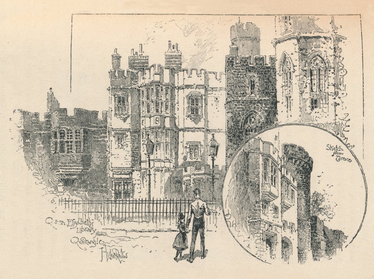 Queen Elizabeth's Library. Sketch from the North Terrace