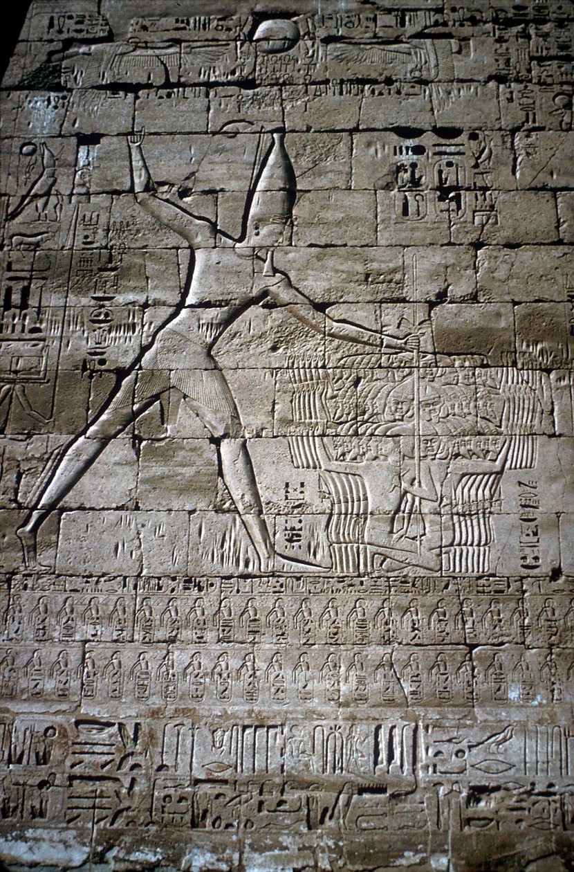 Relief of Rameses III Smiting Enemies, Mortuary Temple of Rameses III ...