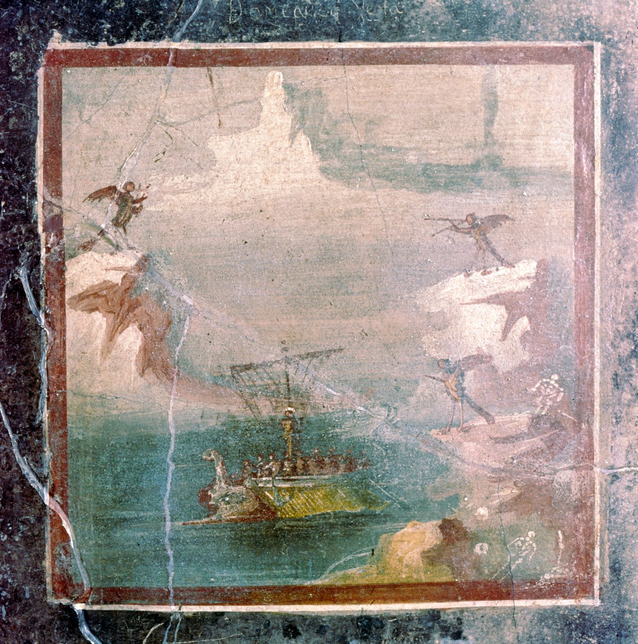 Roman wall-painting, Ulysses and the Sirens, Pompeii, 1st century