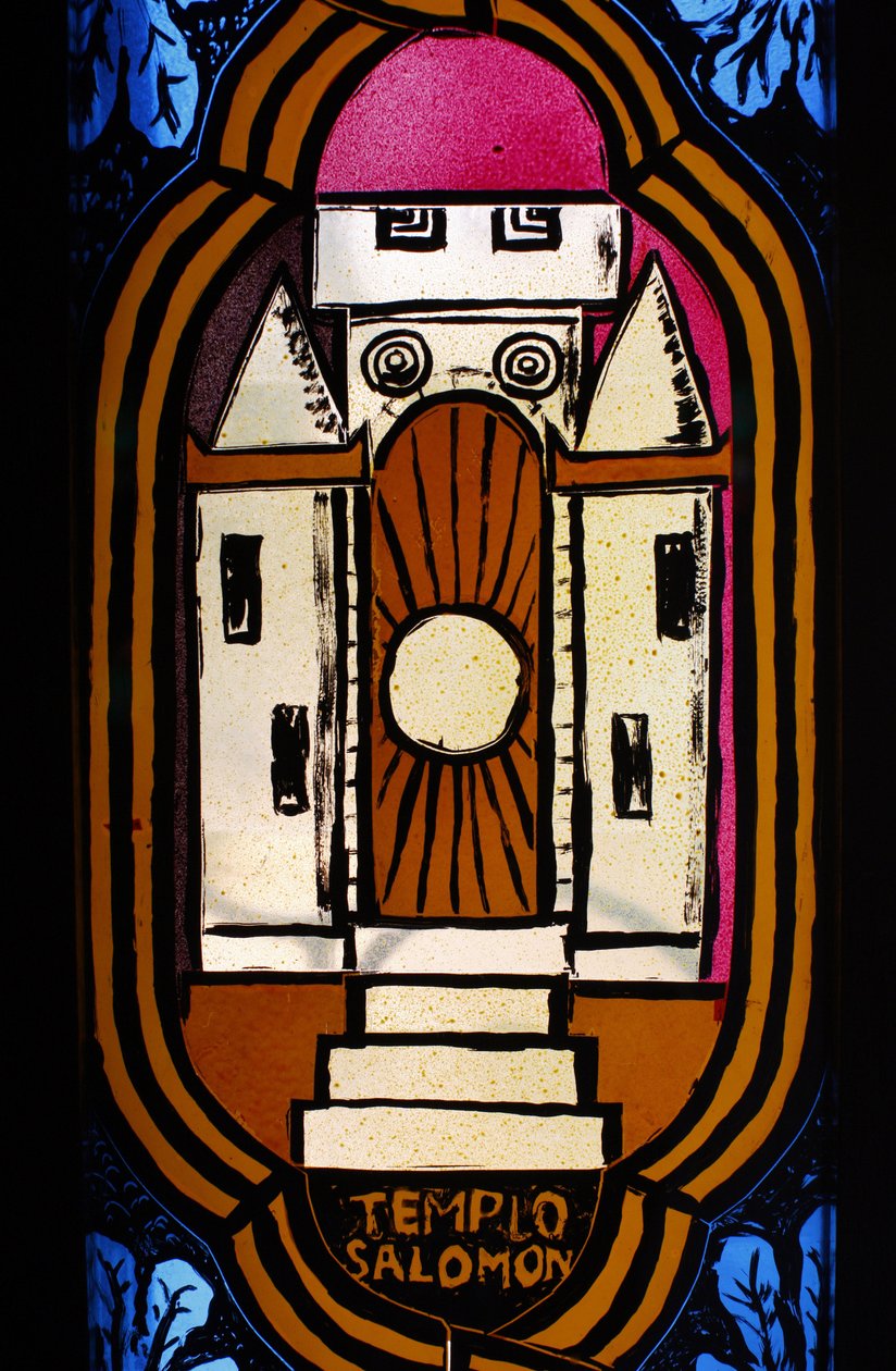 Solomon's Temple Depicted on Stained Glass, Togo Ville, Togo