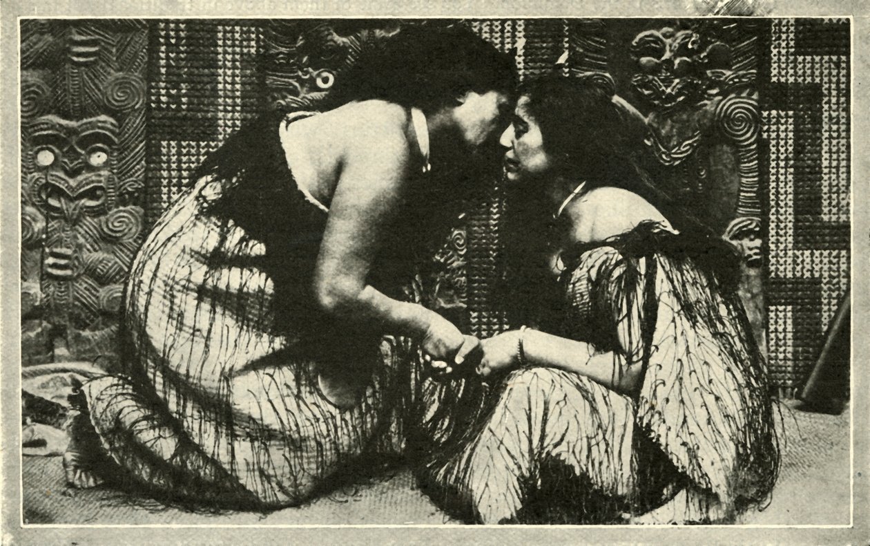 The Hongi, A Maori Greeting by Unbekannt: Fine art print