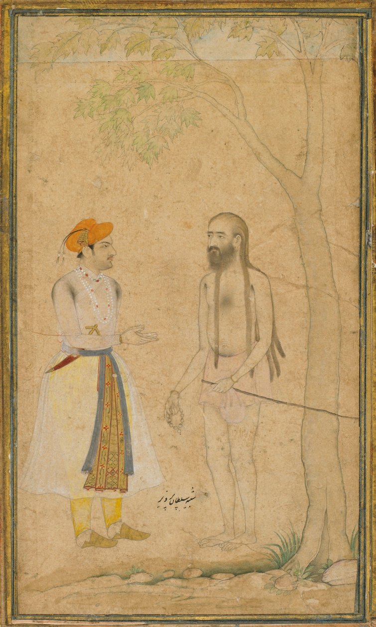 The Mughal Prince Parvez and a Holy Man by Unbekannt