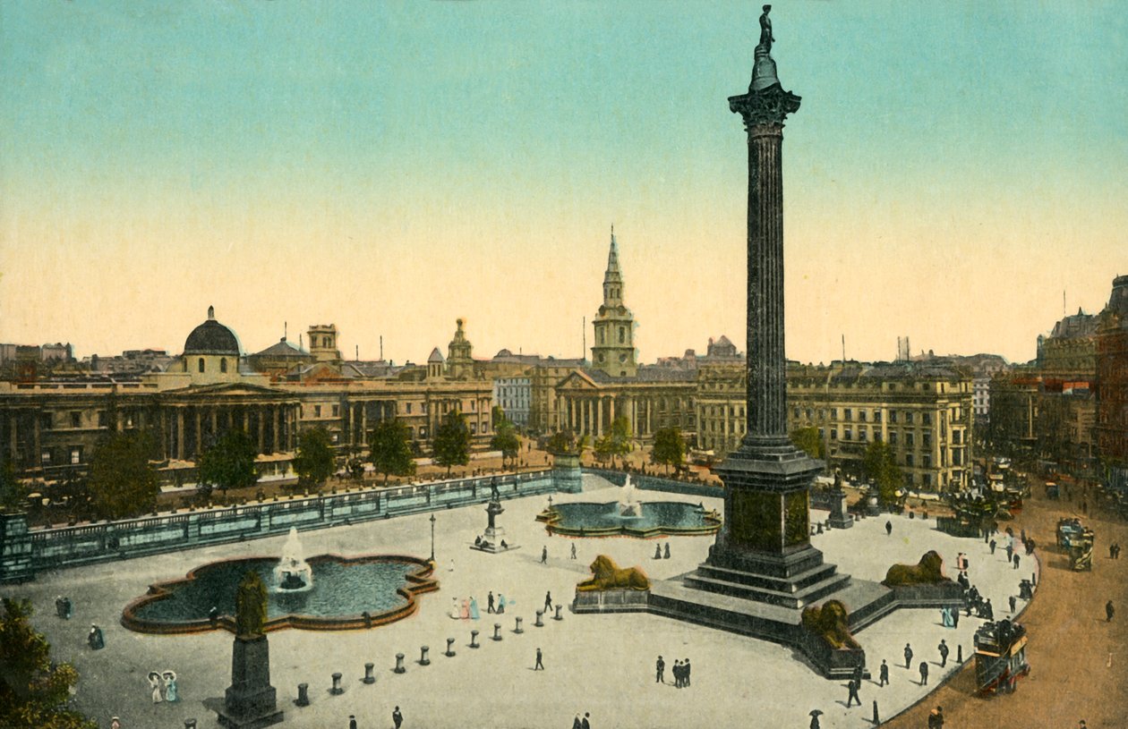 The National Gallery and Nelson's Column, Trafalgar Square, London