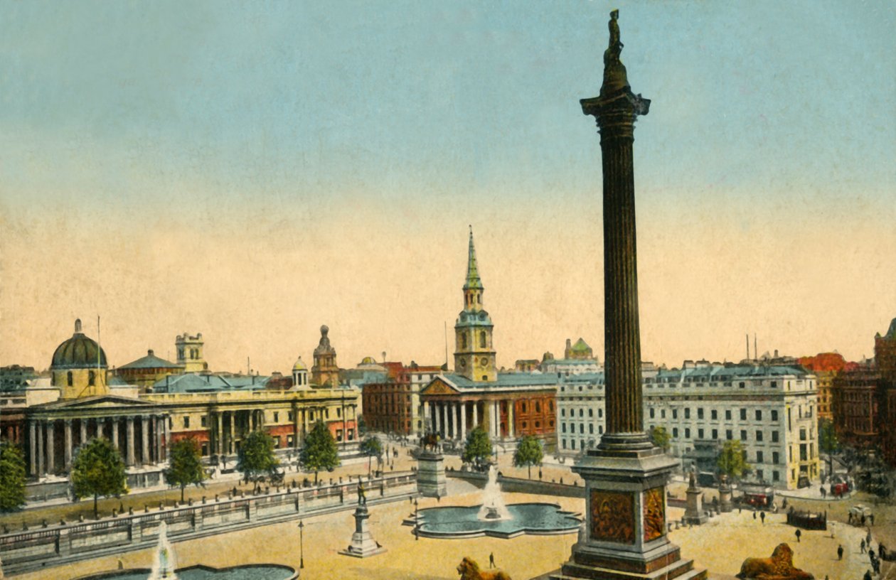 The National Gallery and Nelson's Column, Trafalgar Square, London