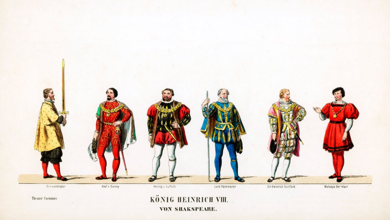 Theatre costume designs for Shakespeare's play, Henry VIII