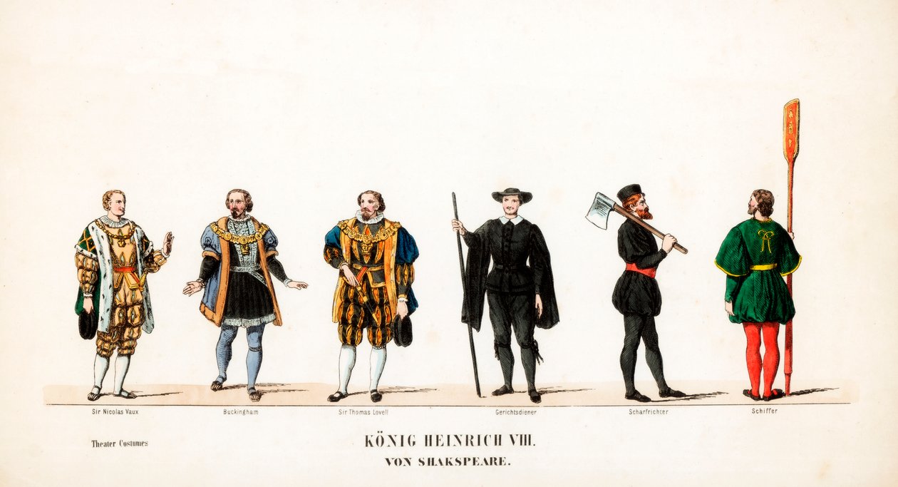 Theatre costume designs for Shakespeare's play, Henry VIII