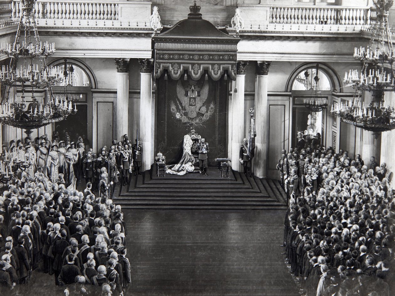 Tsar Nicholas II speaking at the opening of the first Duma, St ...
