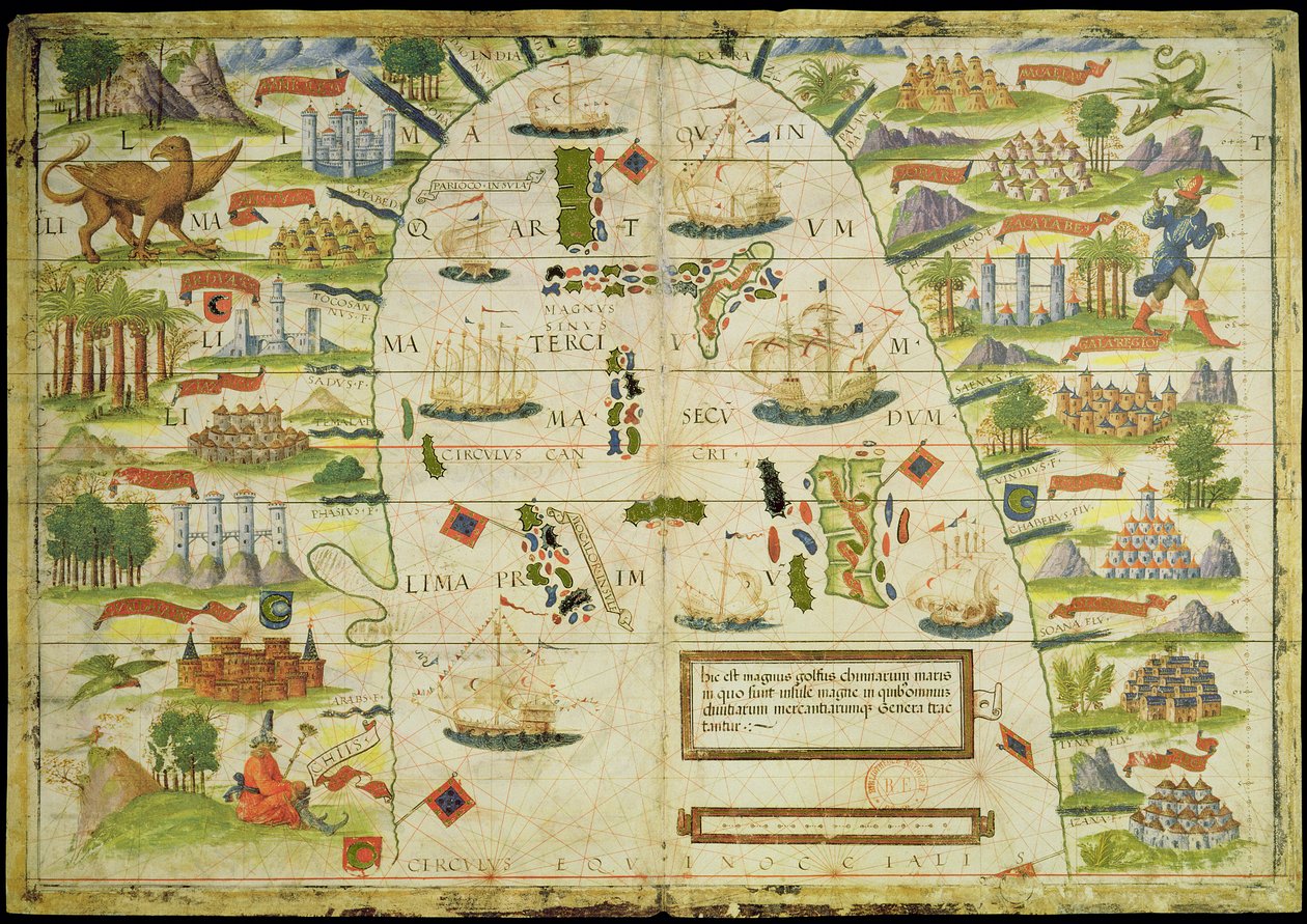Map of the China Sea, from a Facsimile of the 'Miller Atlas' by Pedro ...