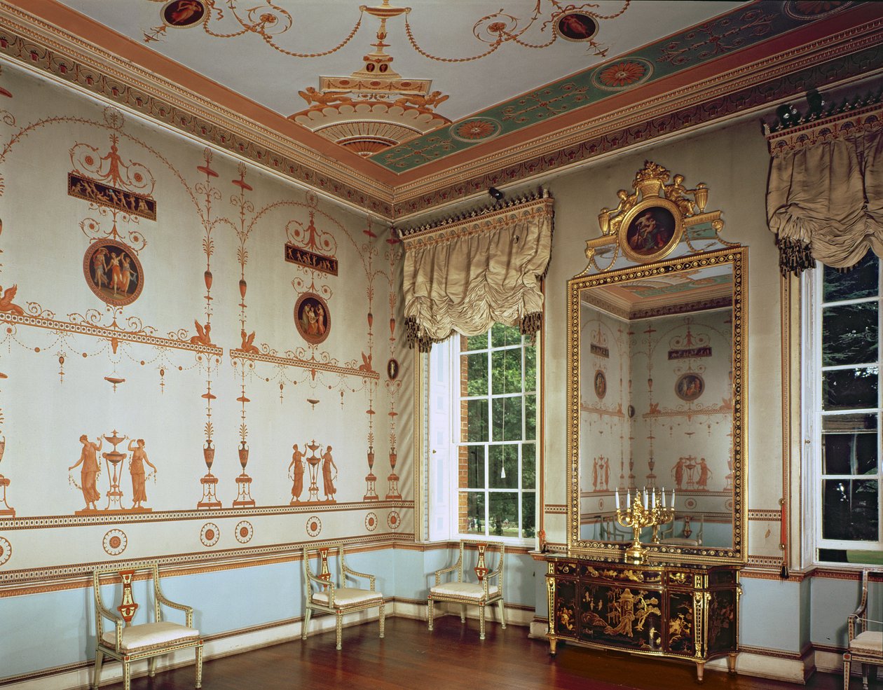 Osterley Park, The Etruscan Room, built by Robert Adam begun in 1761 ...