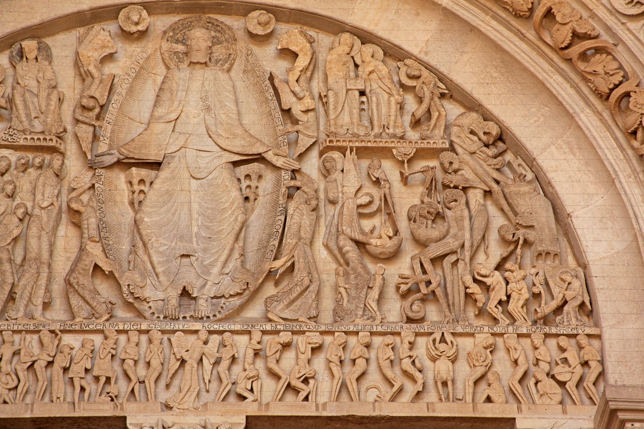 Autun Cathedral: The Tympanum of the West Portal: Christ at Last ...