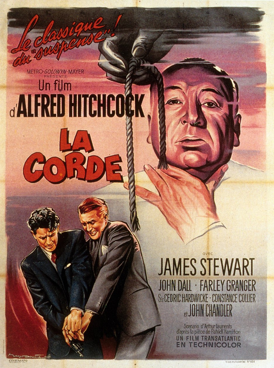 French poster for the film Rope directed by Alfred Hitchcock starring ...