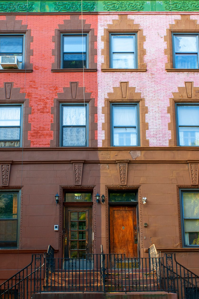 Harlem street shops and buildings, New York City, 2021 by
