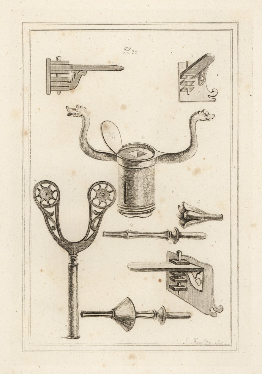 Lance rest, musket rest, coronel from a tilting lance, staff or handle ...