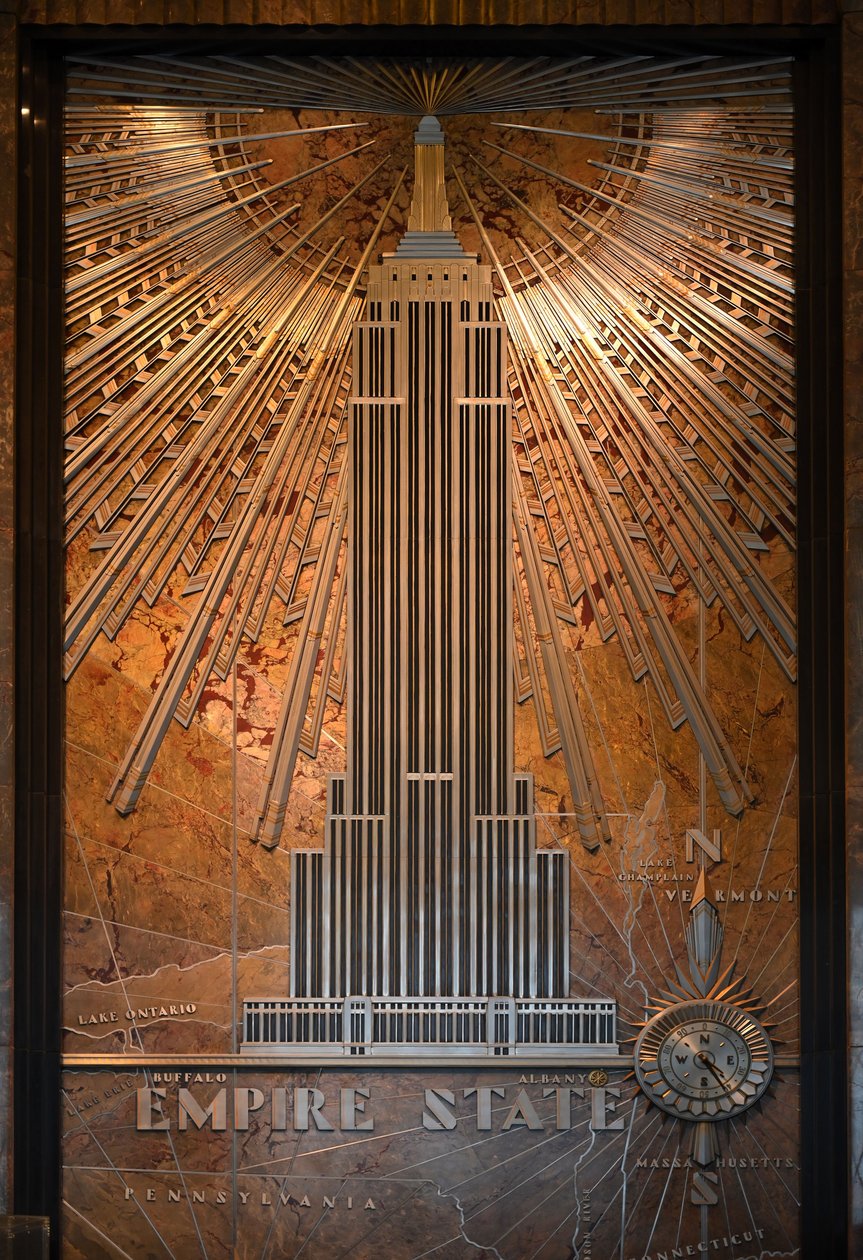 License plate of the Empire State Building, New York City, USA