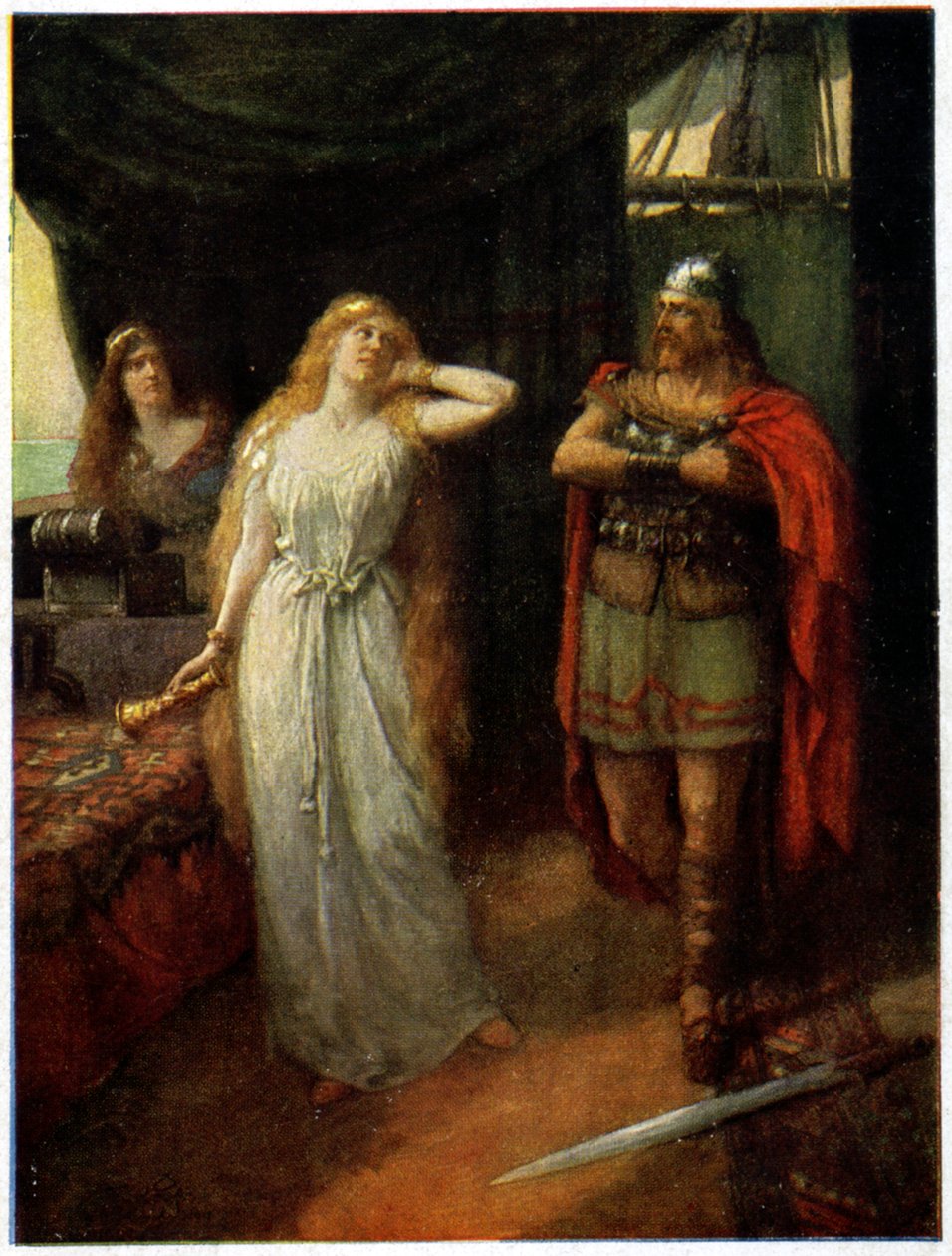 Tristan and Isolde Illustration by Ferdinand Leeke for the opera by ...