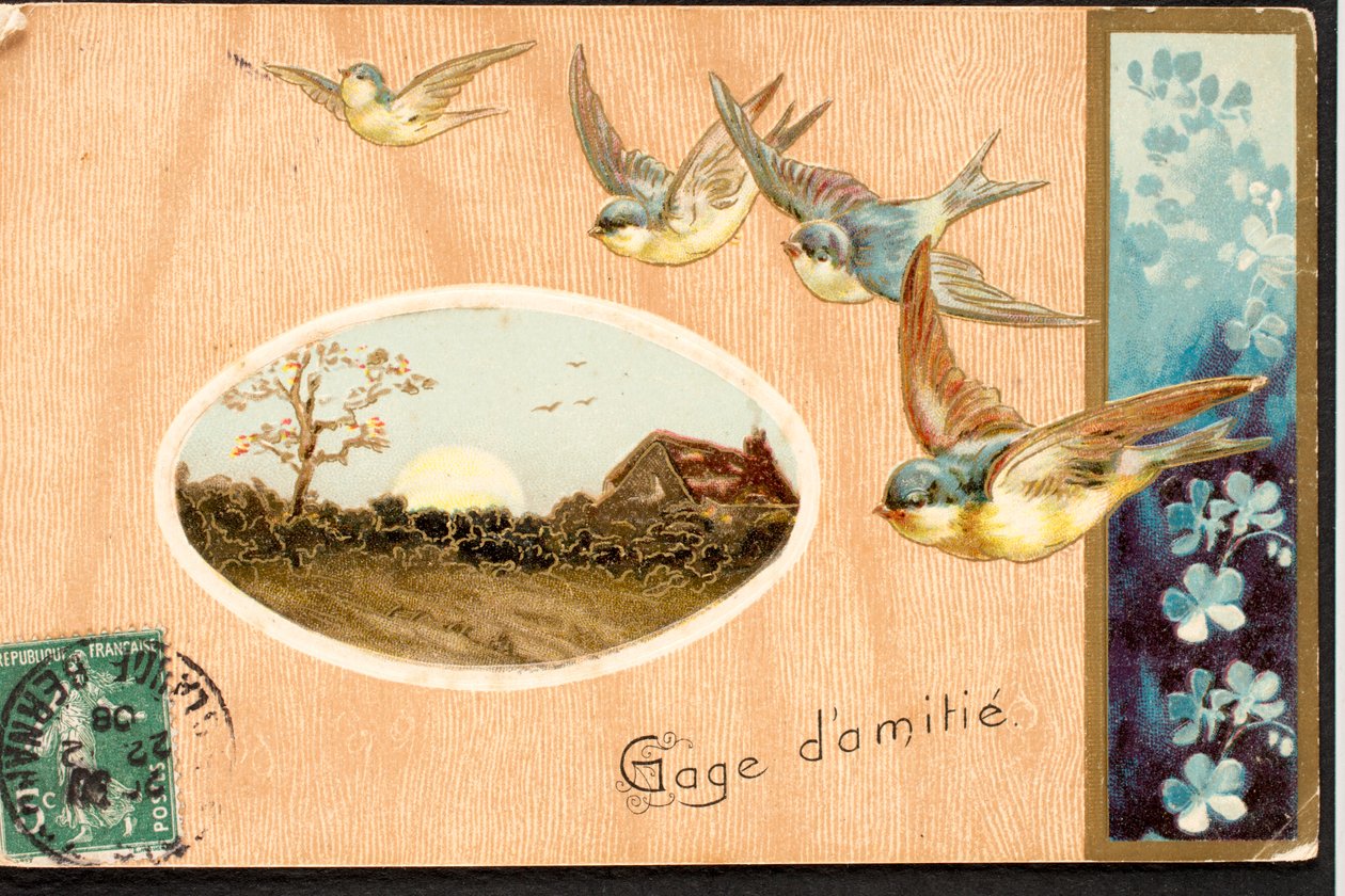Old postcard / Pledge of Friendship / Bird by Unbekannt