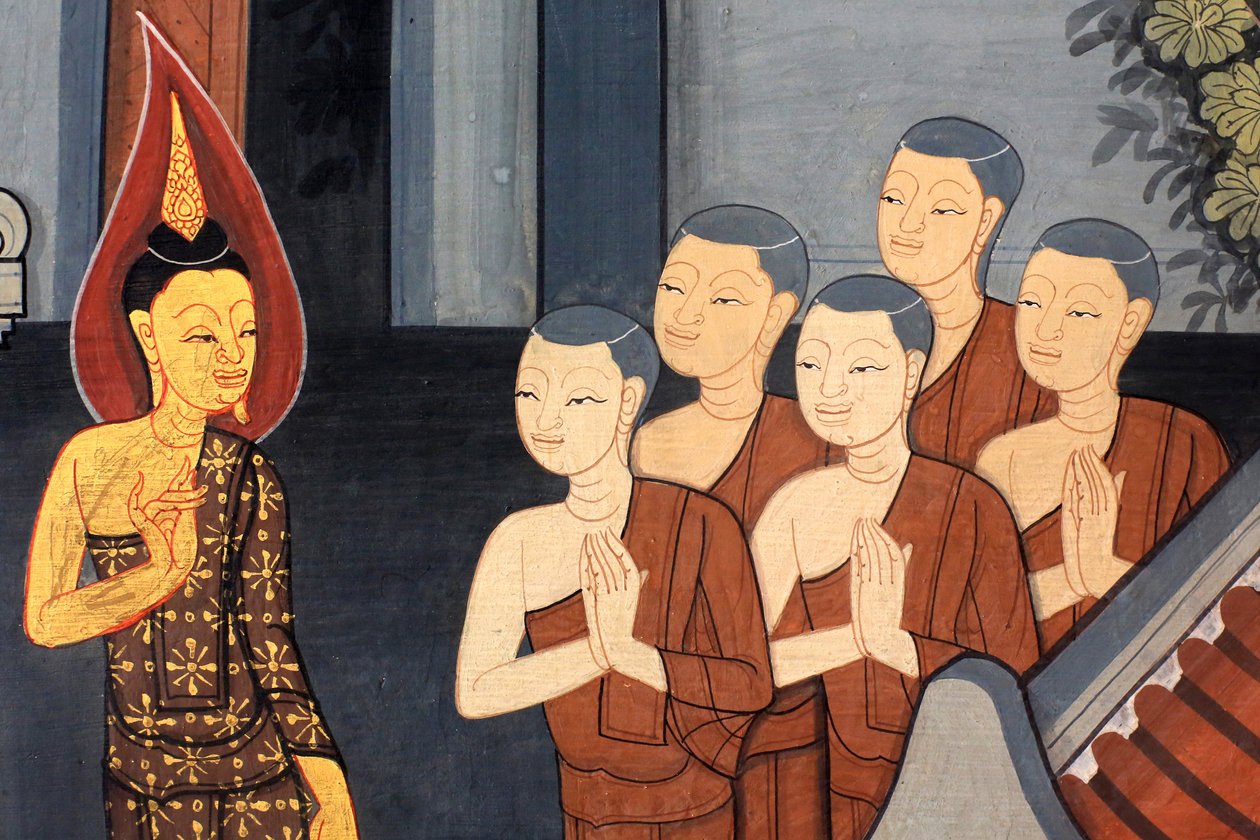 Prince Rama: Mural detail on inner walls of the Vihara from the era of ...