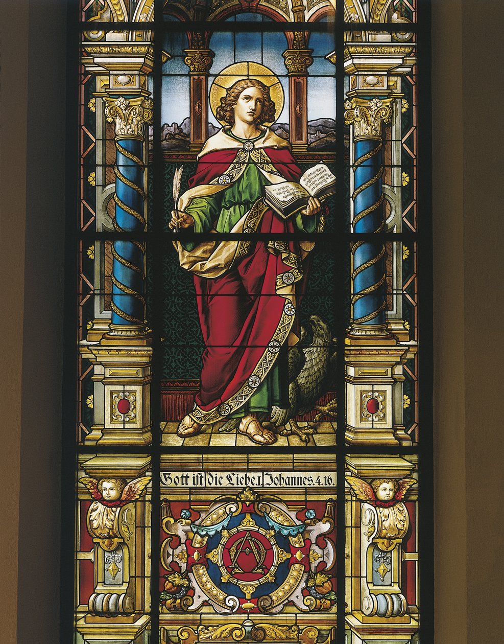 Stained glass window of St. John the Evangelist, Stockholm, Sweden