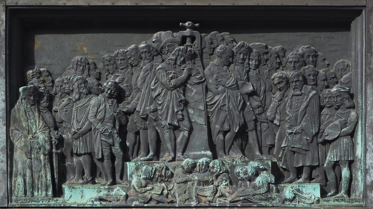 Strasbourg, Bas-relief of the Sculpture of Gutenberg, Europe
