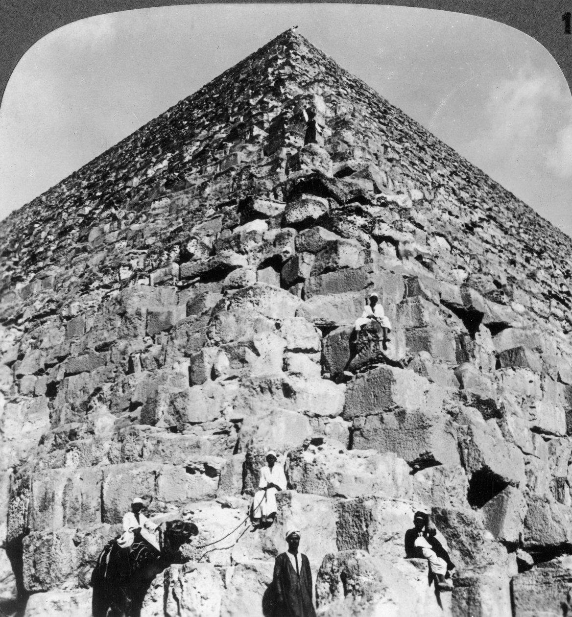 Looking up the Northeast Corner of the Great Pyramid, Egypt