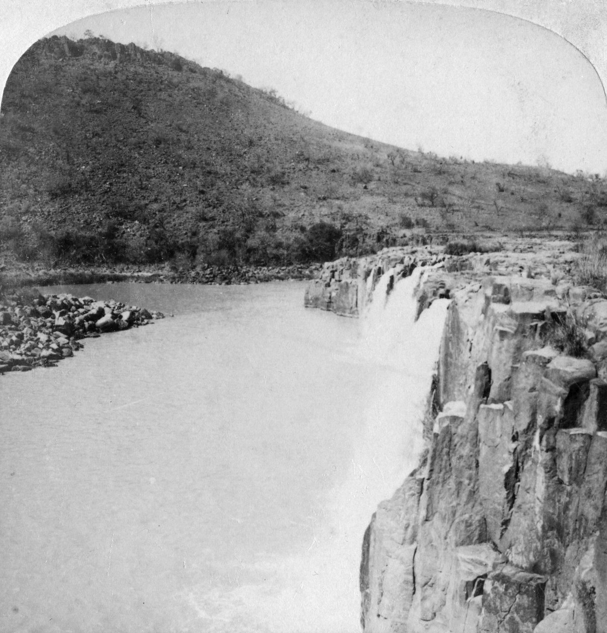 Middle Falls of the Tugela River from a Boer Laager, near Colenso ...