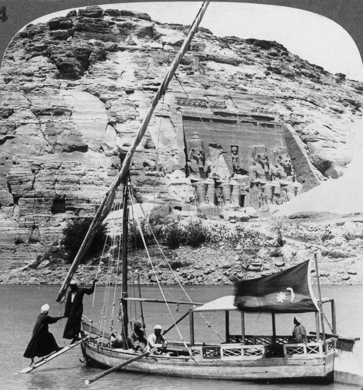 The Grotto Temple of Abu Simbel, Seen from the Nile, Egypt