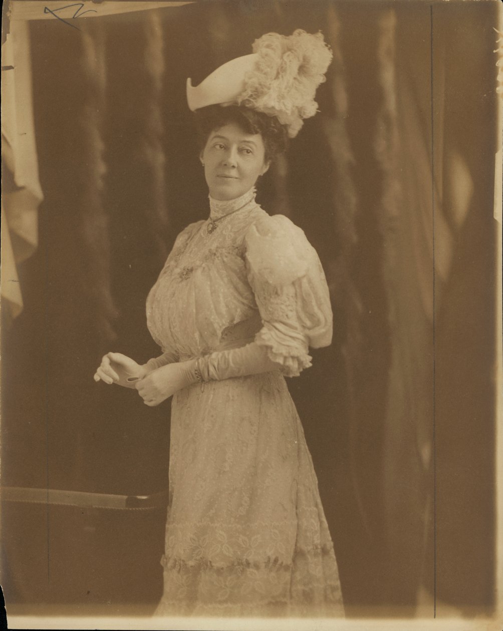 Mrs. Lon Stephens, née Margaret Nelson. Wearing Lace High-necked Dress ...