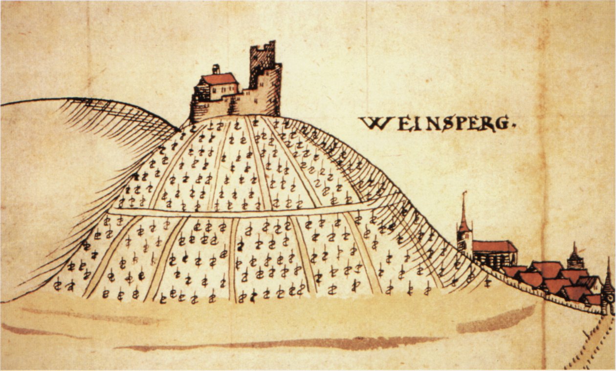 Weinsberg in 1597. Part of a Map of the Territory of Heilbronn