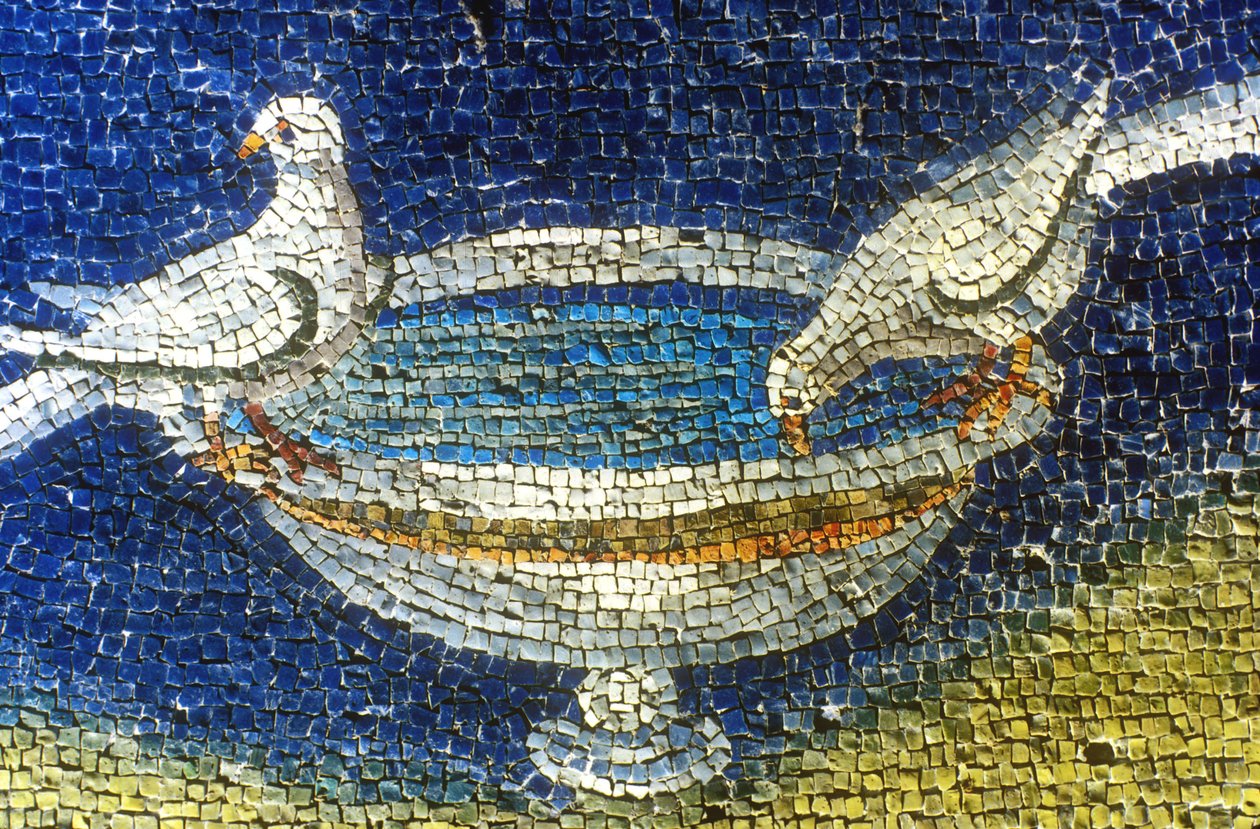 Doves Drinking: Mosaic in Galla Placidia Mausoleum in Ravenna, Italy