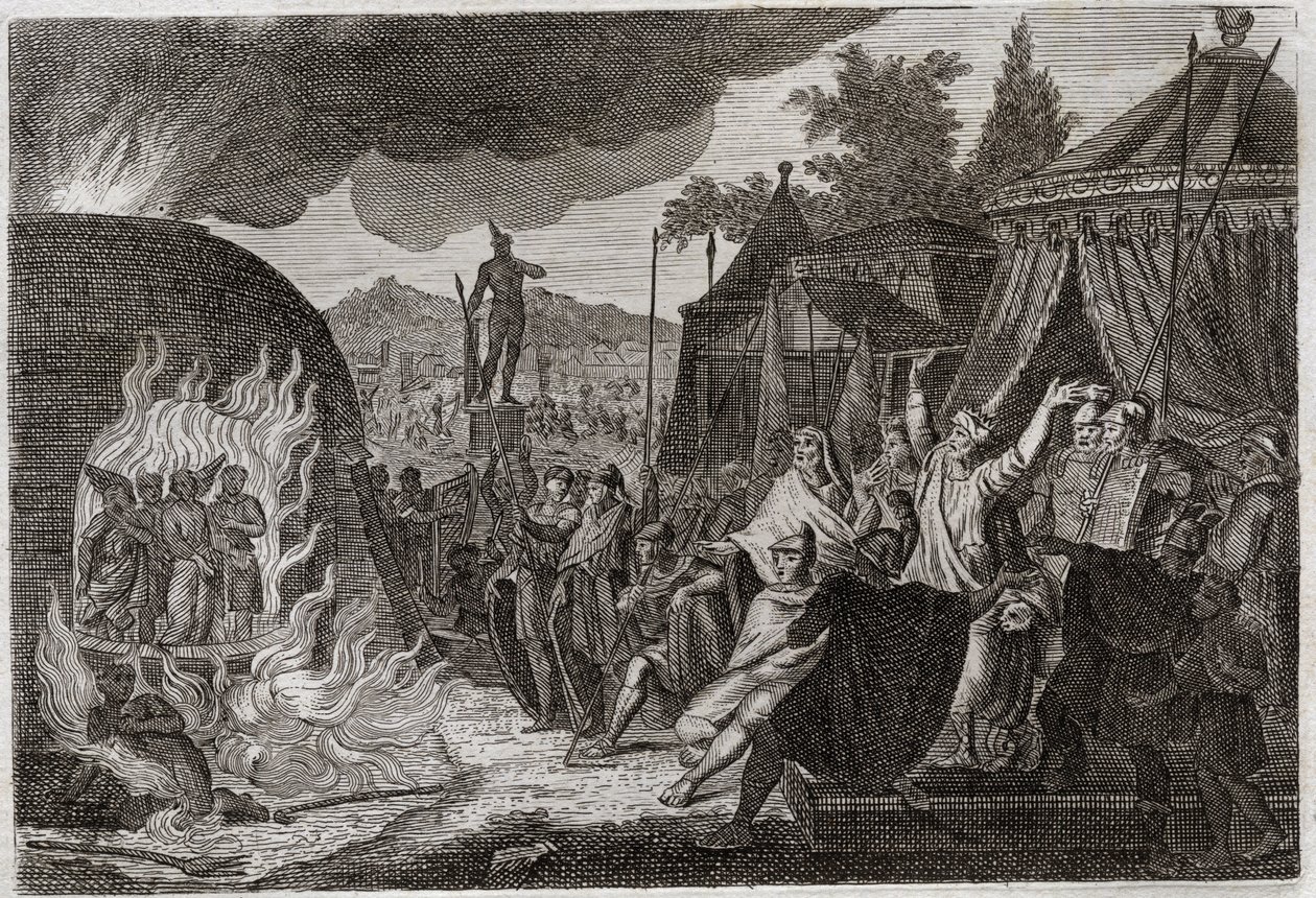 Bible of Royaumont, Old Testament: The three children of Babylon in the ...