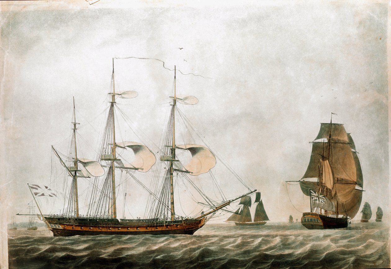 British Frigate in the 18th Century by Unknown artist