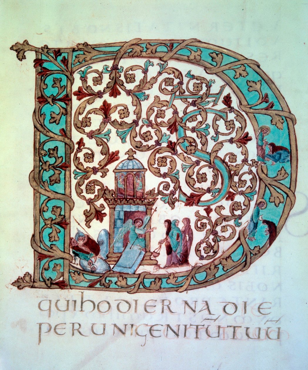 Collection of Easter: Large Initial D with the Holy Women at the Tomb