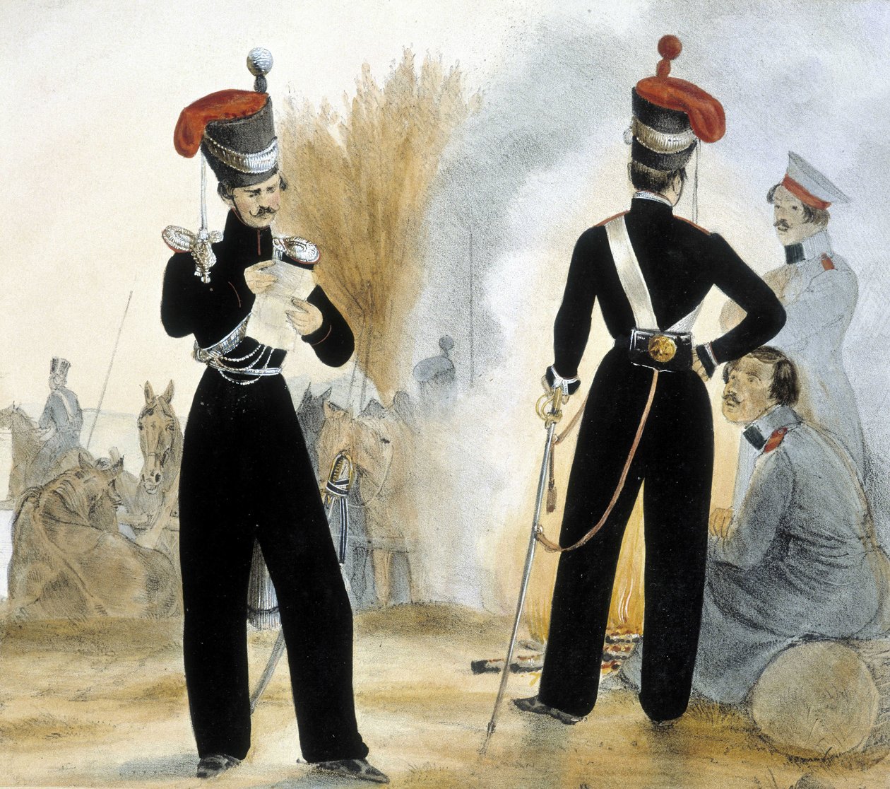 Cossack soldiers of Little Russia around 1840