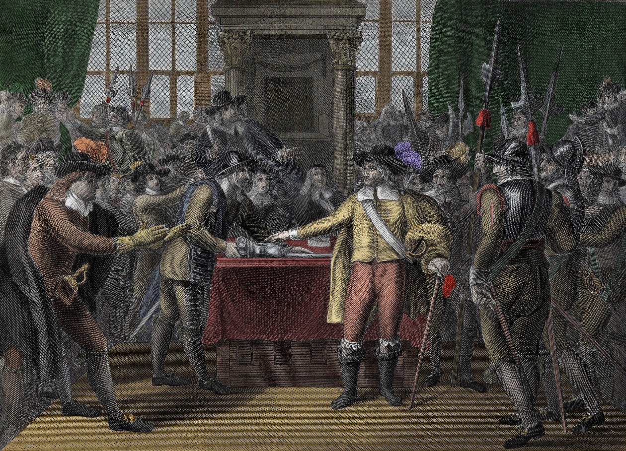 Cromwell dissolving the Long Parliament - The Rump Parliament - Oliver ...