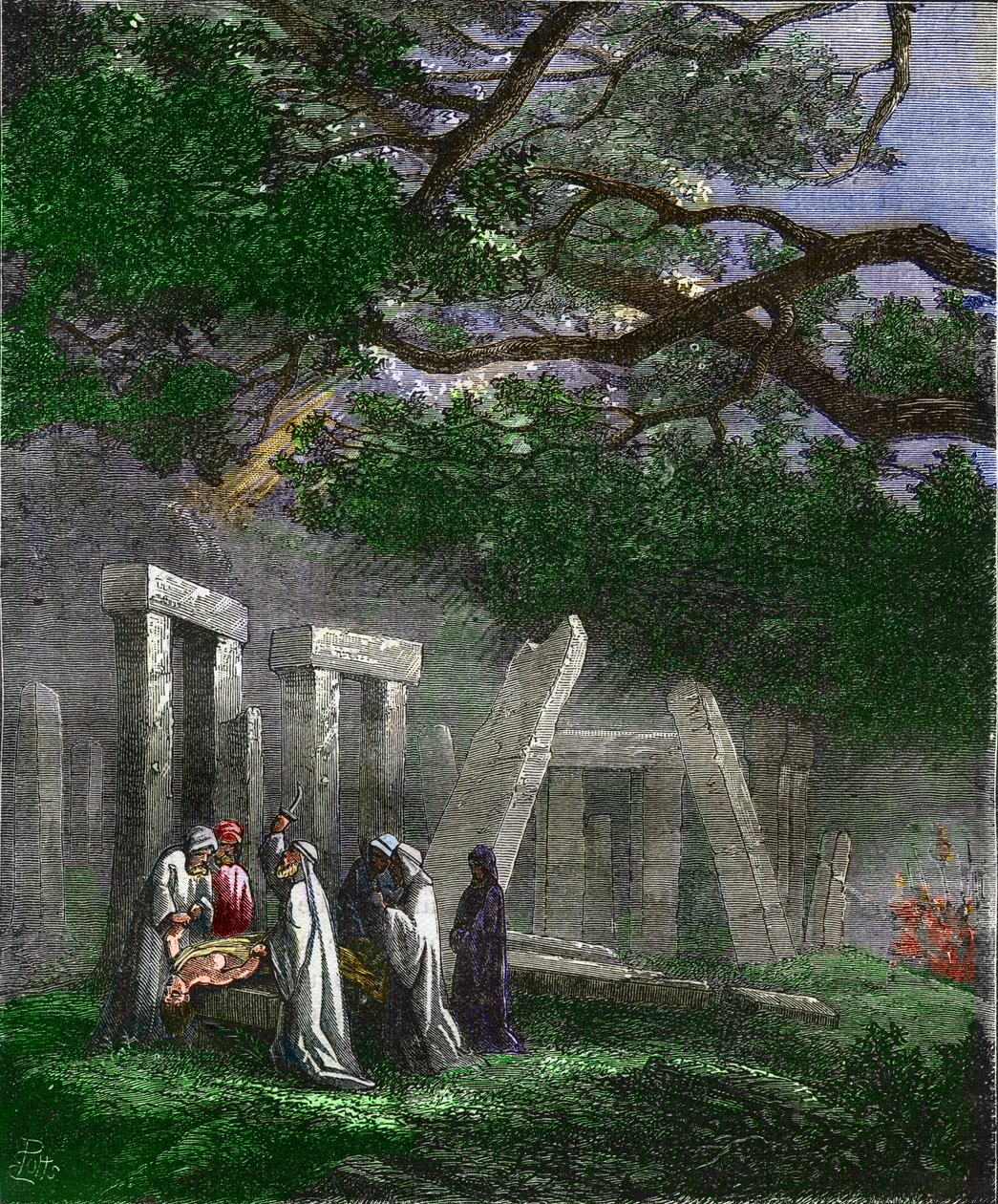 Druids practicing a human sacrifice at Stonehenge stopped by Roman ...