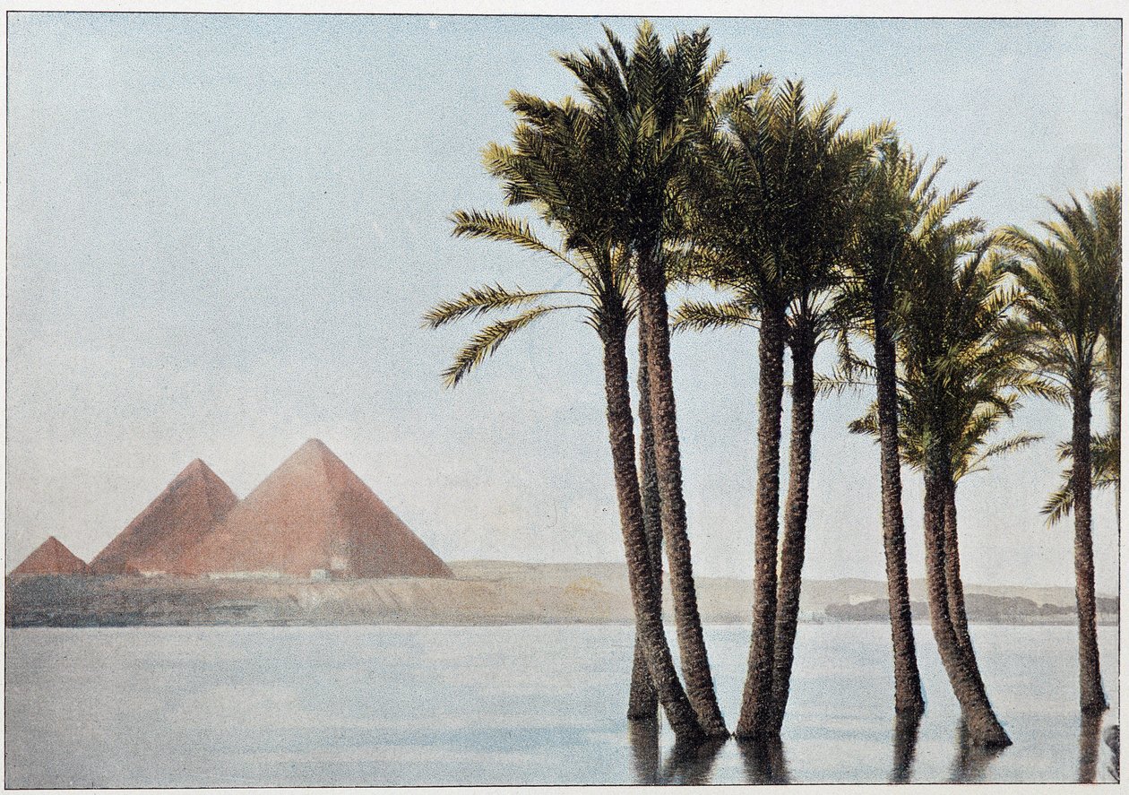 Egypt: the flood Nile and the pyramids of Giza